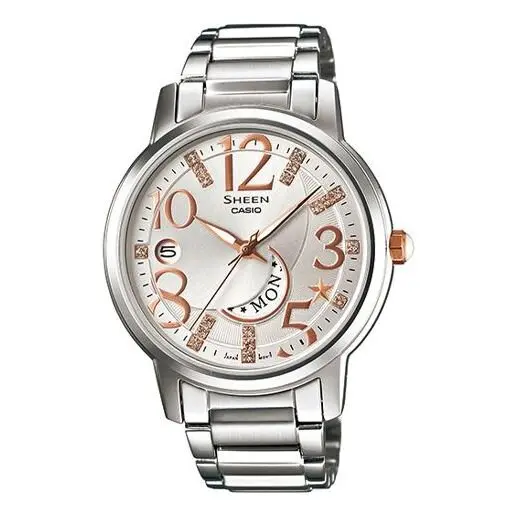 Casio Sheen Series Analog Watch With Day And Date Display - Silver