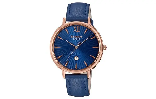 Casio Sheen Quartz Analog Watch With Leather Strap