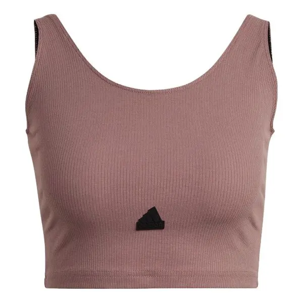 Adidas Rib Cropped Top - Purple