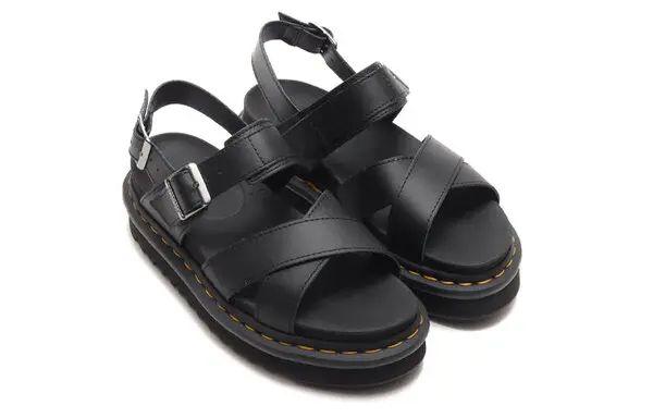 Dr. Martens Voss Ii Leather Strap Sandals - Black