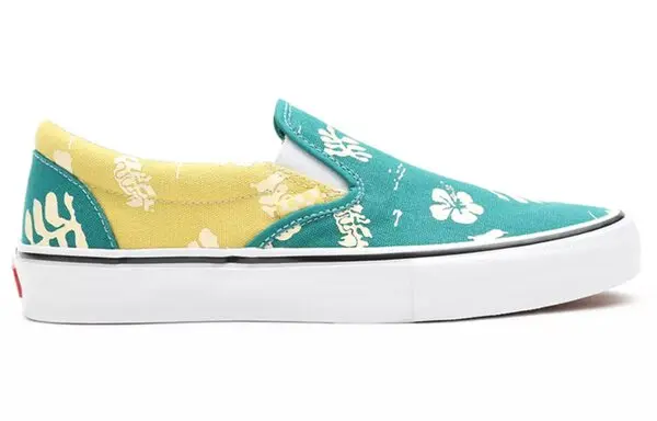 VANS Classic Slip-on Aloha Graphic Low Top Sneakers - Blue/yellow
