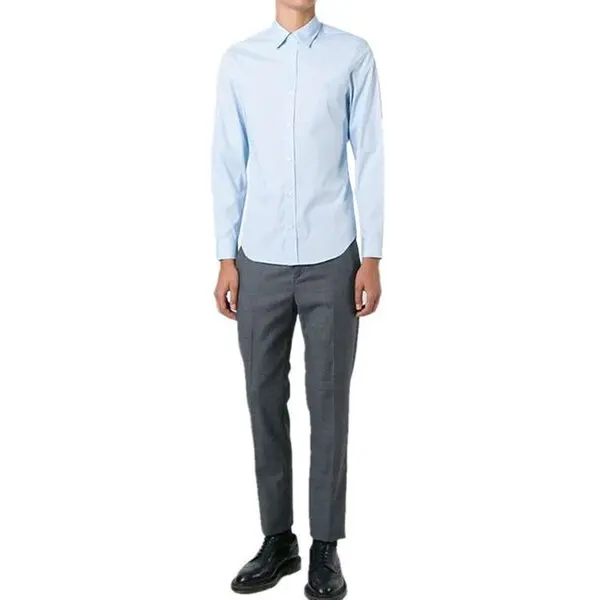 Burberry Cotton Classic Long Sleeves Shirt Blue