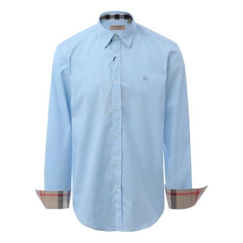 Burberry Cotton Classic Long Sleeves Shirt Blue - Light Blue