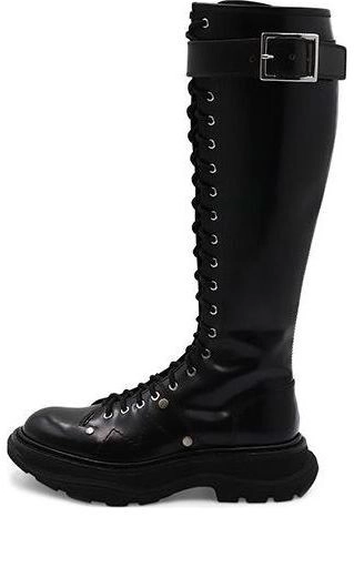 Alexander McQueen Tread Slick Lace Up Boots - Black