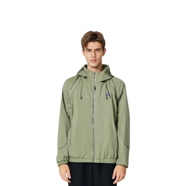 Adidas Woven Logo Hooded Jacket - Green