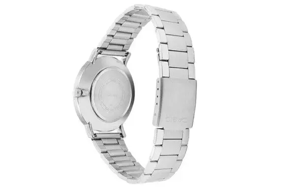 Casio Analog Quartz Watch With Silver Tone Stainless Steel Bracelet - Black