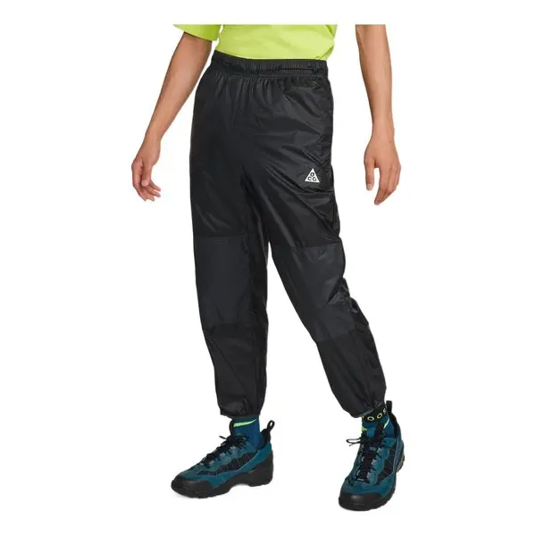 Nike Solid Color Small Logo Label Waterproof Bundle Feet Sports Pants/trousers/joggers Black - Default Color