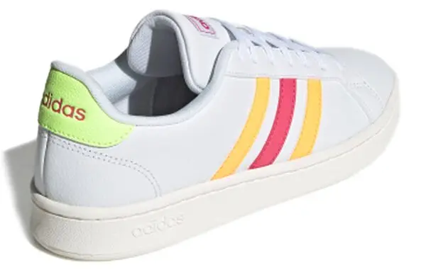 Adidas Grand Court Sneakers - White/pink/orange