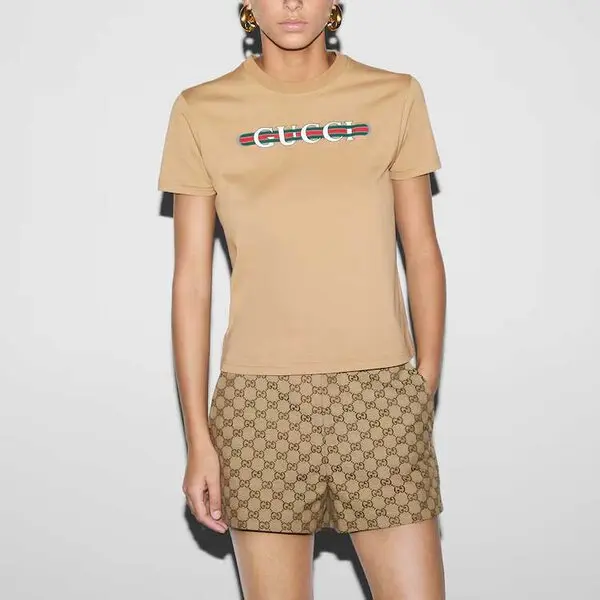 Gucci Cotton Jersey T-shirt With Logo Print