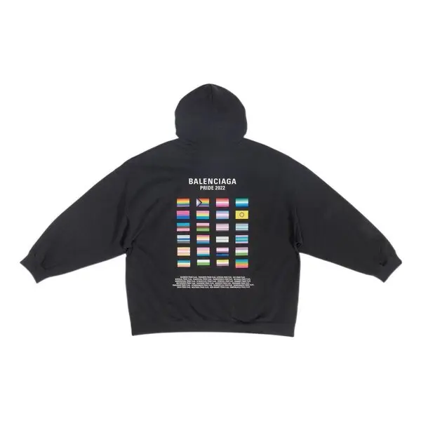 Balenciaga Pride Hoodie Boxy Fit - Black