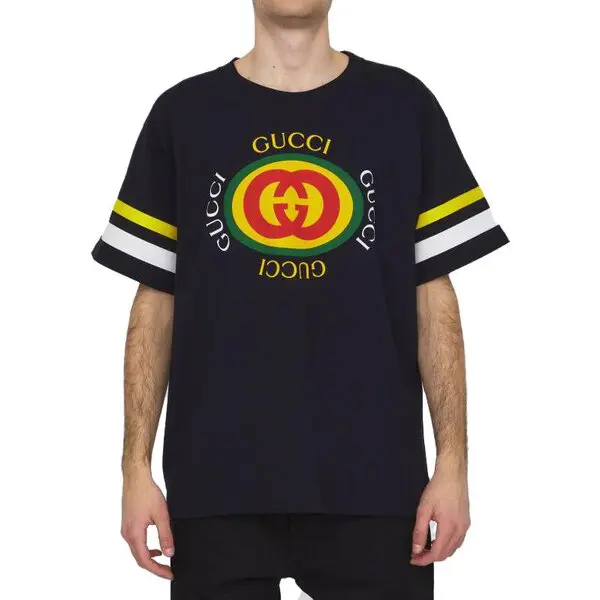 Gucci Gg Logo Print Cotton T-shirts