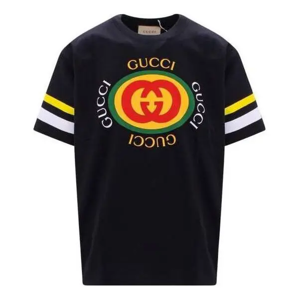 Gucci Gg Logo Print Cotton T-shirt - Black