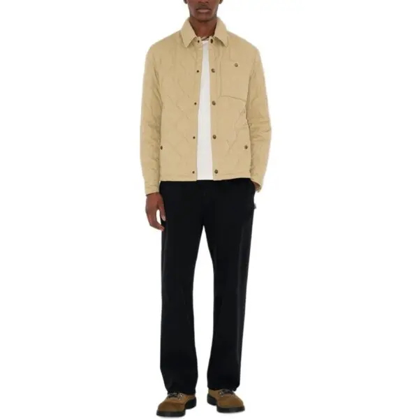 Burberry Long Sleeve Quilted Gabardine Jacket - Beige