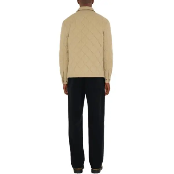 Burberry Long Sleeve Quilted Gabardine Jacket - Beige