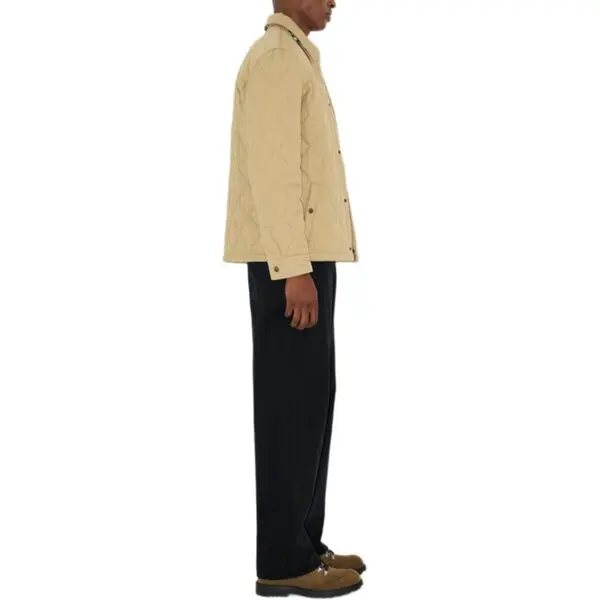 Burberry Long Sleeve Quilted Gabardine Jacket - Beige