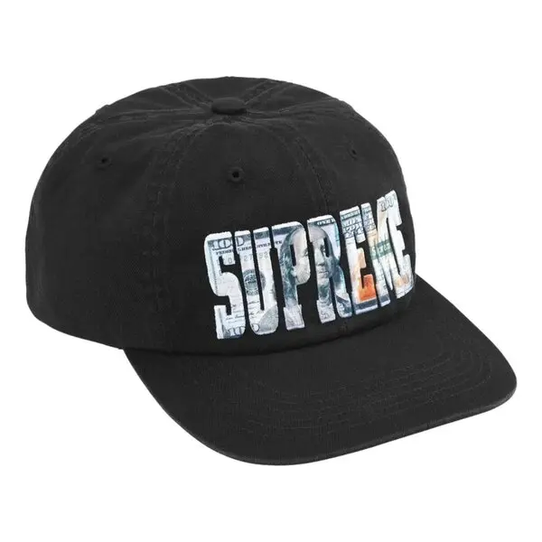 Supreme Embroidered Money Logo 6-panel Cap - Black