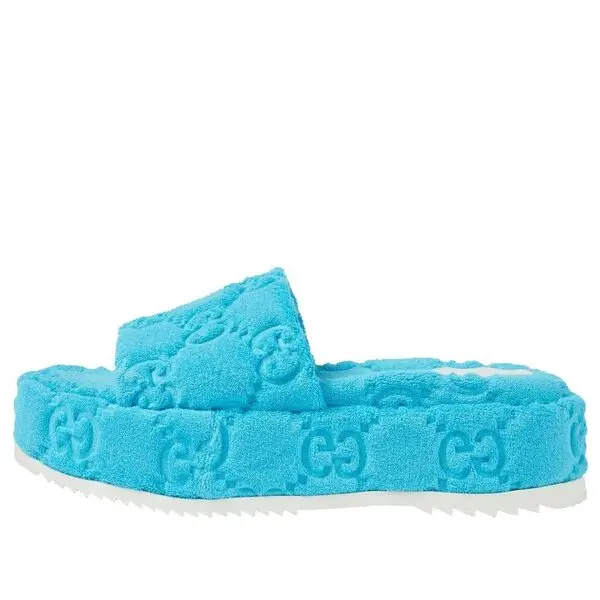 Gucci Gg Platform Sandal - Blue