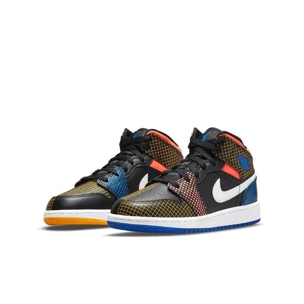 JORDAN 1 Mid Mmd 'multi Grid' Sneakers - Black/blue/orange