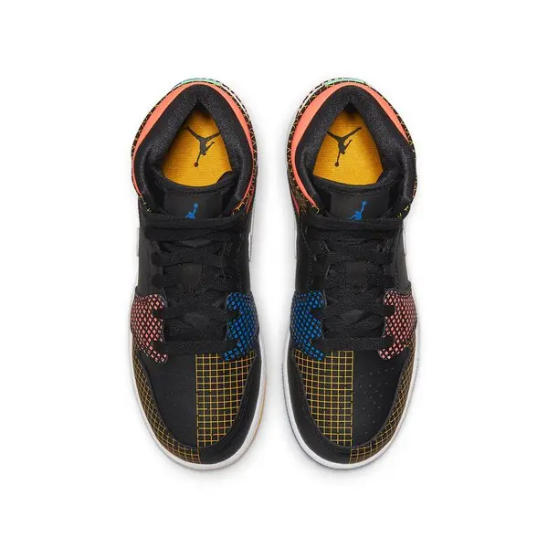 JORDAN 1 Mid Mmd 'multi Grid' Sneakers - Black/blue/orange