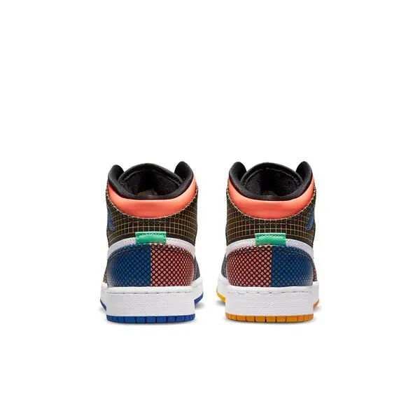 JORDAN 1 Mid Mmd 'multi Grid' Sneakers - Black/blue/orange