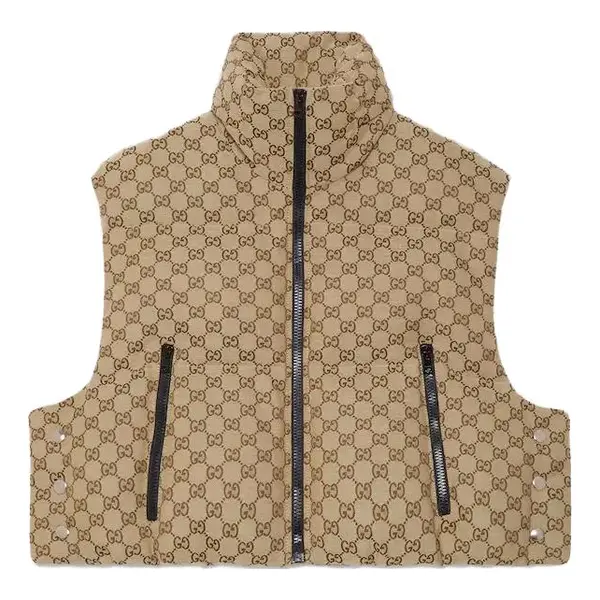 Gucci Gg Canvas Padded Vest - Beige