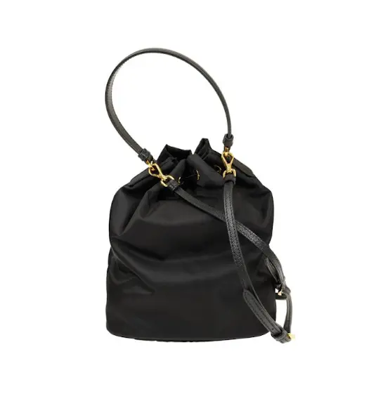 Prada Re-nylon Bucket Bag - Black/gold