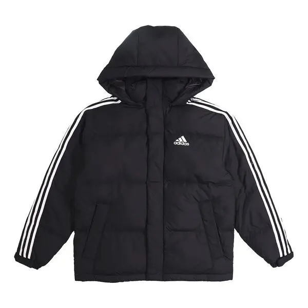 Adidas 3st Puff Down Outdoor Protection Against Cold Stay Warm Hooded Down Jacket - Black