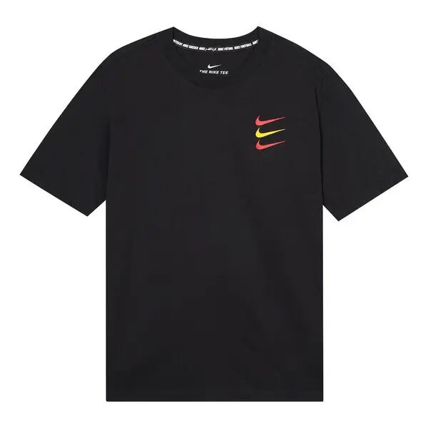 Nike Fc Logo T-shirt 'black - Black/yellow/red