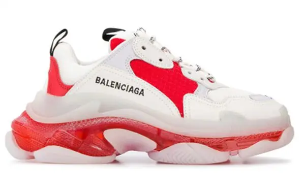 Balenciaga Triple S Clear Sole Sneakers - White/red
