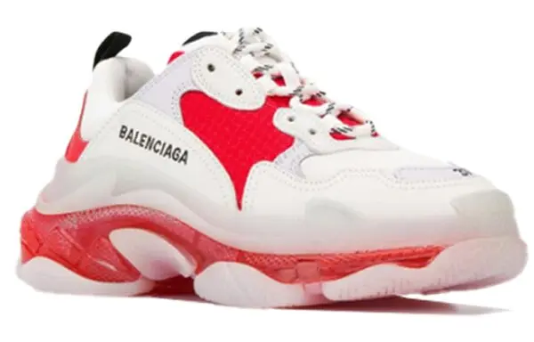 Balenciaga Triple S Clear Sole Sneakers - White/red