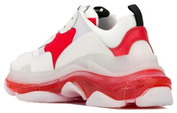 Balenciaga Triple S Clear Sole Sneakers - White/red