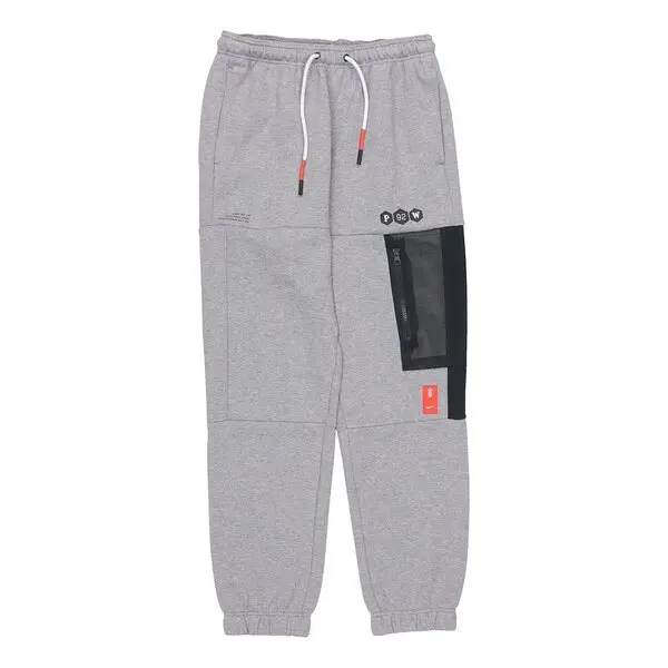 Nike Solid Color Casual Fleece Lined Sports Long Pants Gray - Grey