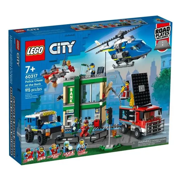 Lego City Police Chase At The Bank Building Set - Multi-color