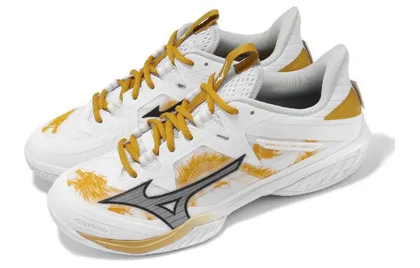 Mizuno Wave Claw Neo 2 Athletic Sneakers - White/gold/grey