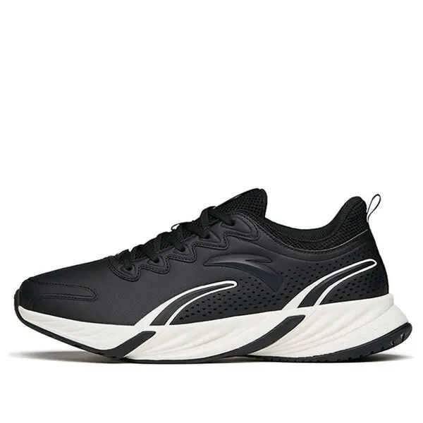 ANTA Running Series Leather Sneakers - Black/white