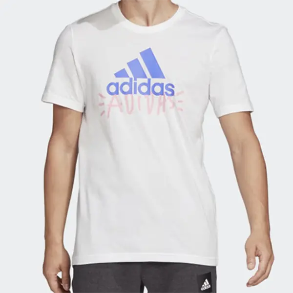 Adidas Sports Graffiti Round Neck Short Sleeve