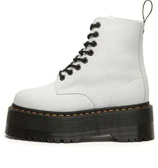 Dr. Martens 1460 Pascal Pisa Platform Boots - White/black