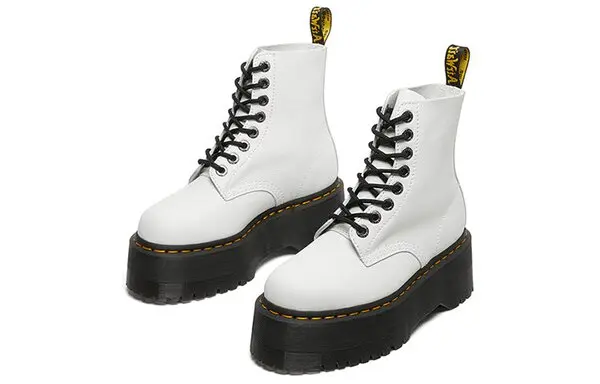 Dr. Martens 1460 Pascal Pisa Platform Boots - White/black