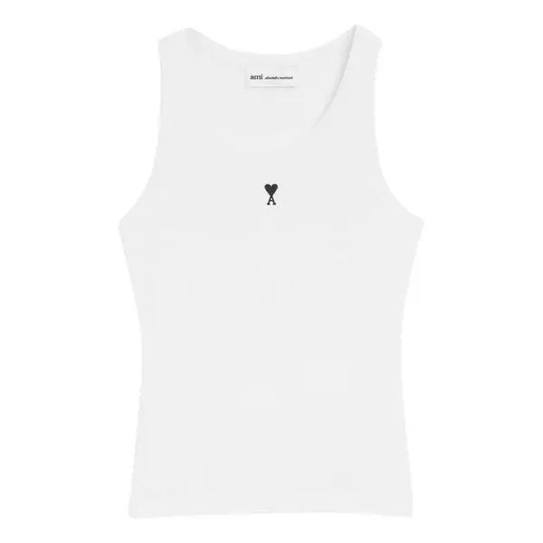AMI Paris De Coeur Tank Top - White