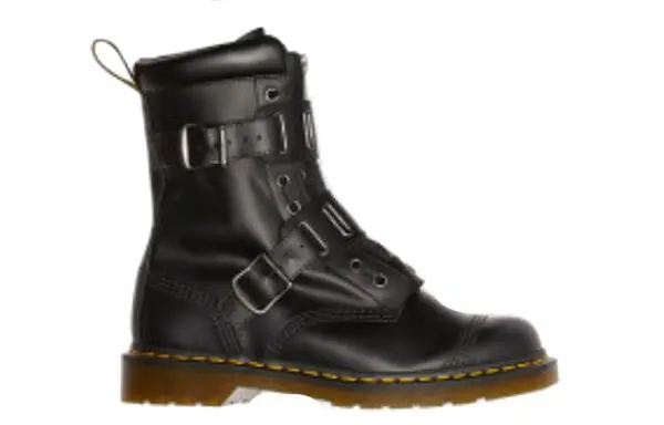 Dr. Martens Quynn Smooth Leather Buckle Lace Up Boots