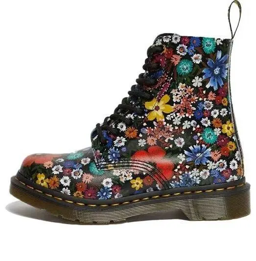 Dr. Martens Pascal Floral Print Lace Up Boots - Multi-color