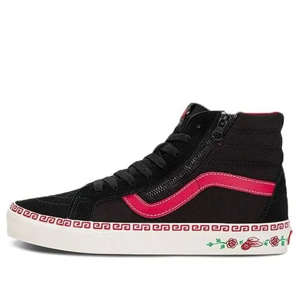 VANS Sk8-hi High Top Zip Sneakers - Black/red
