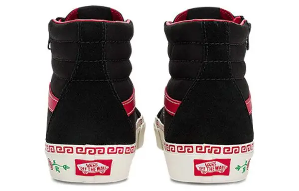 VANS Sk8-hi High Top Zip Sneakers - Black/red