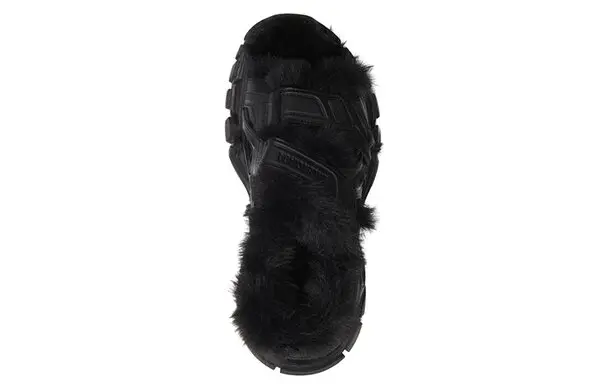 Balenciaga Track Sandals With Fake Fur