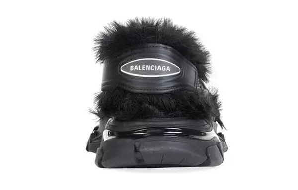 Balenciaga Track Sandals With Fake Fur