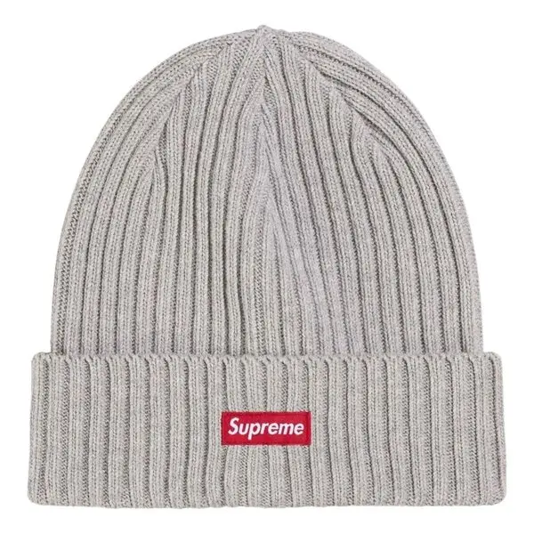 Supreme Ribbed Overdyed Beanie - Heather Grey