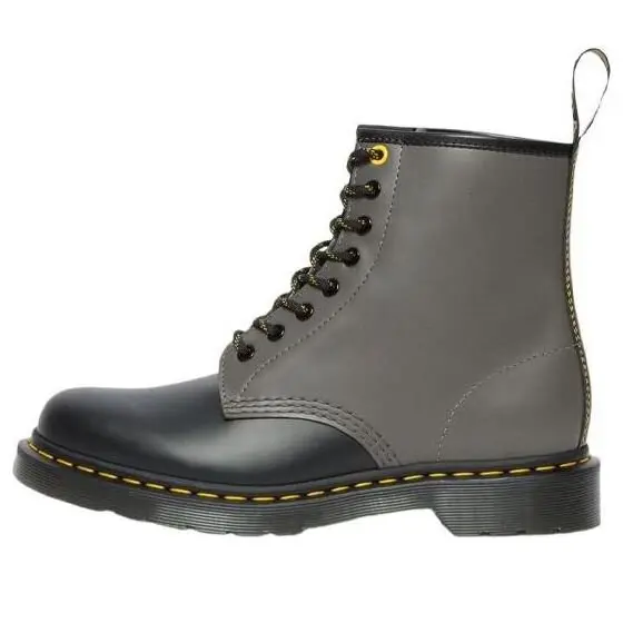 Dr. Martens 1460 Smooth Leather Lace Up Boots - Grey/black