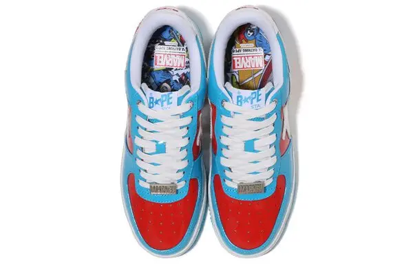 A BATHING APE X Marvel Sta 'captain America' Sneakers - White/blue/red