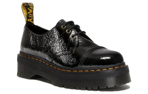 Dr. Martens 1461 Distressed Patent Leather Platform Shoes