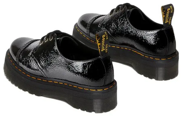 Dr. Martens 1461 Distressed Patent Leather Platform Shoes